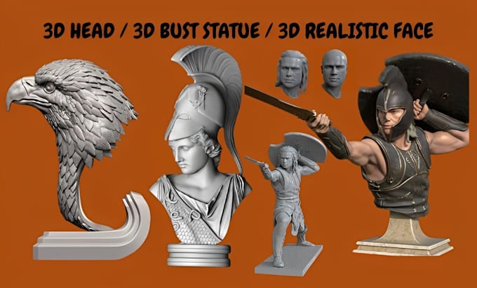 Sculpt 3d realistic face 3d bust statue 3d head 3d full body character ...