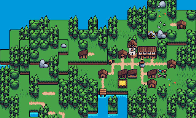 Top down rpg 2d game art pixel background tileset video game asset tile ...