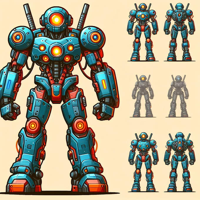 Design custom robot, mecha, cyborg cartoon character design by Sorewse ...