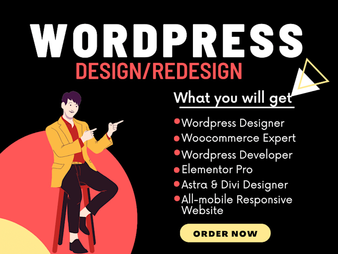 Create wordpress website, woocommerce, design, redesign,clone with elementor pro by Cyle ...