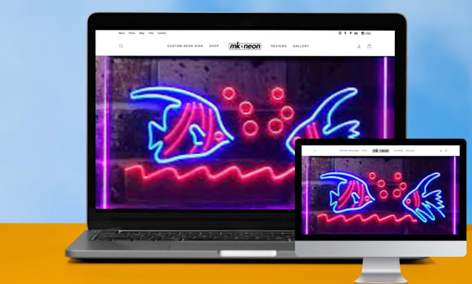 Design neon shopify store neon sign website neon dropshipping store by ...