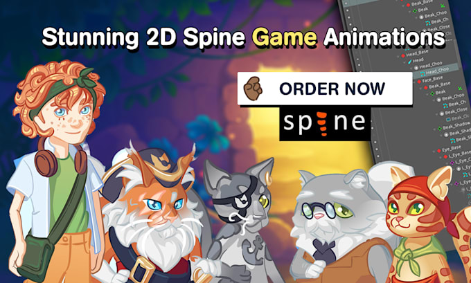 Animate your 2d game characters and assets in spine pro by Mahnoor_aasir | Fiverr