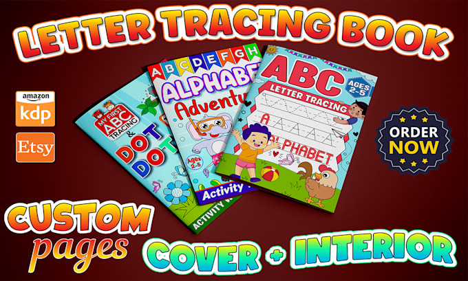 Custom letter tracing handwriting activity book and alphabet tracing ...