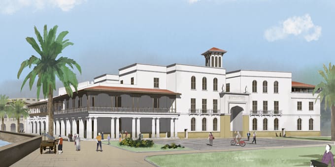 Create architectural hand renderings on procreate from simple models by ...