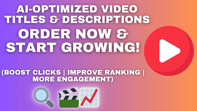 Write high converting ai generated youtube titles and descriptions by Creativeflow07 | Fiverr