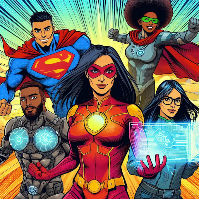 Draw comic book illustration superhero comic by Linzeferson | Fiverr