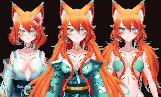 Design and rig live 2d vtuber model 2d vtuber model vtuber commission live2d by Kuppy_pro | Fiverr