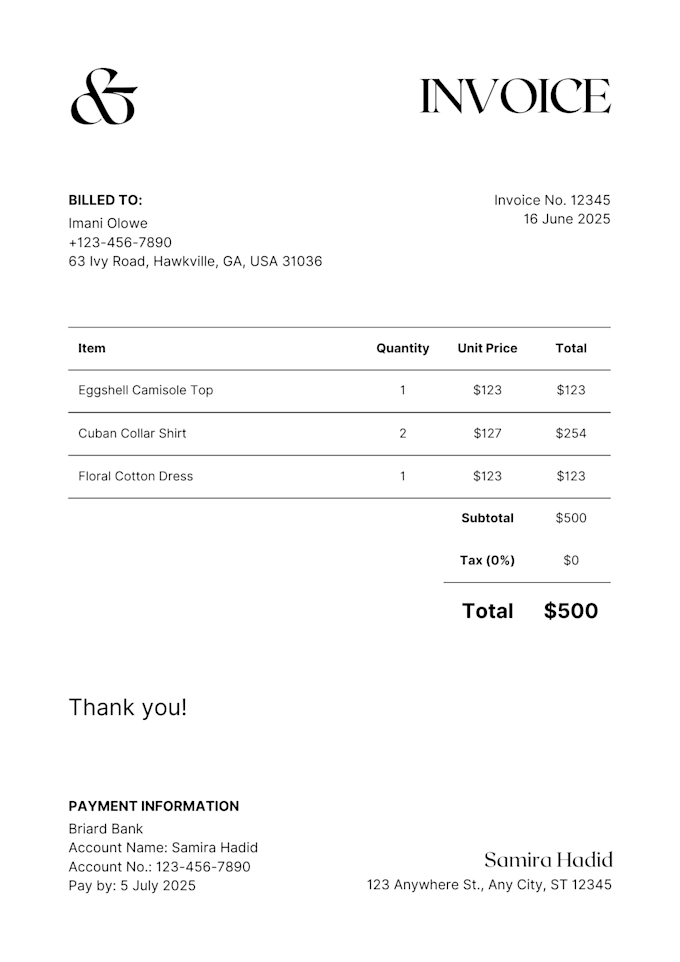 Create a professional invoice template designs in pdf formats by ...