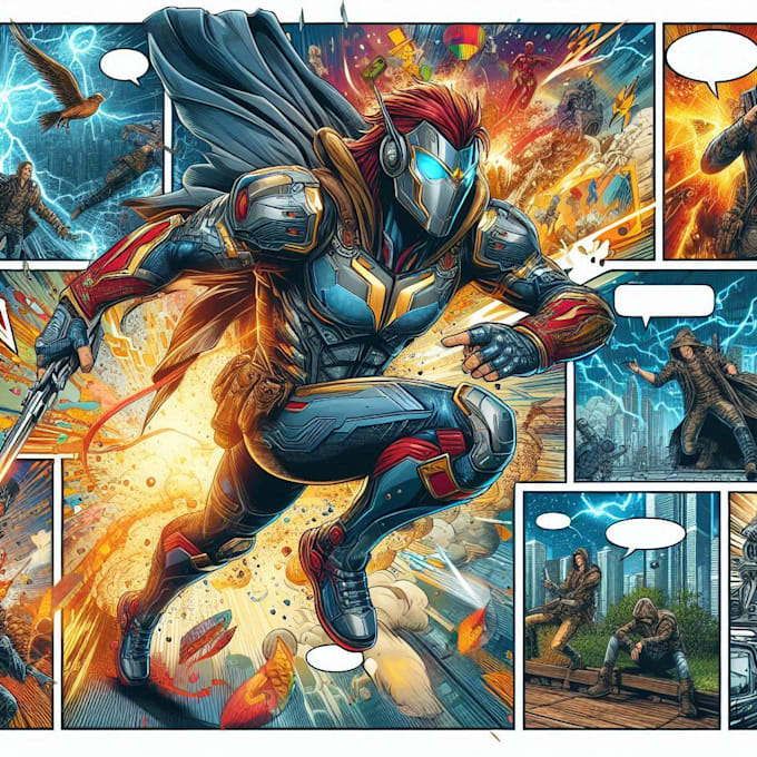 Create a very professional comic book page illustration by Jamettunn ...