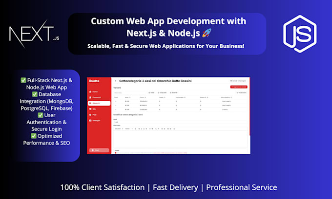 Build a scalable web application with nextjs, react, nodejs by Giacomoruetta | Fiverr