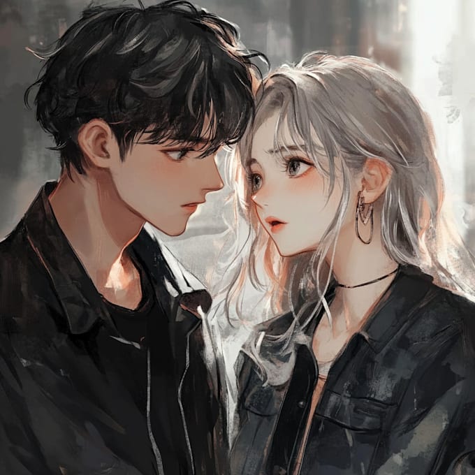 Make a anime couple character art anime style by Anne_giles | Fiverr