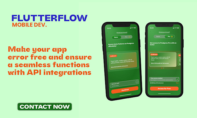 Do flutterflow custom codes, api integration, fix errors and bugs by ...