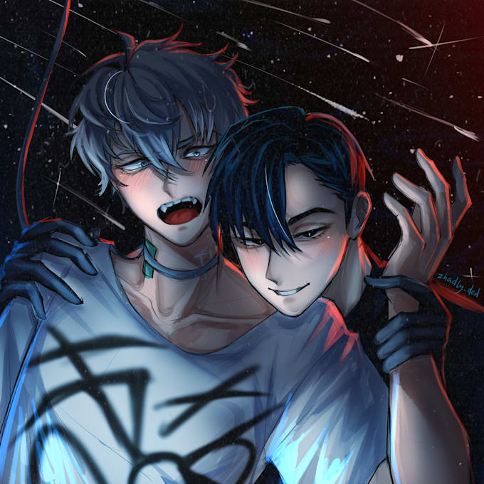 Draw bl and gl anime characters in an anime manhwa artstyle by Loreane ...