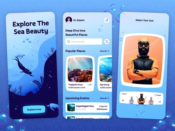 Scuba driving app, dive spot finder app, underwater exploration app by ...