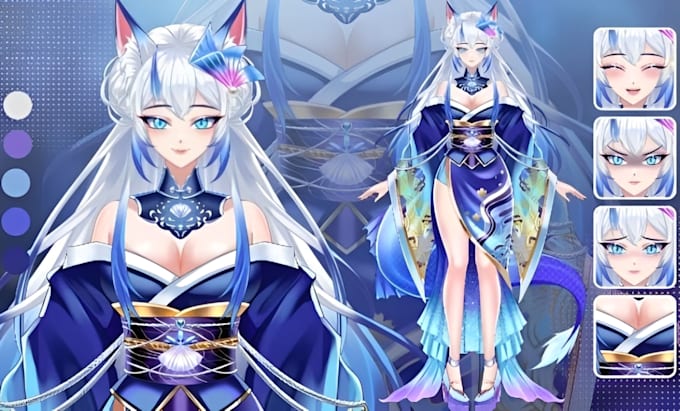 Design live2d vtuber model 2d vtuber model vtuber commission live 2d model by Jannet_studio | Fiverr