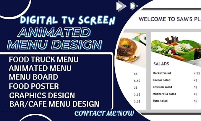Tv screen menu, digital menu, menu board, cafe, bar menu, menu design ...