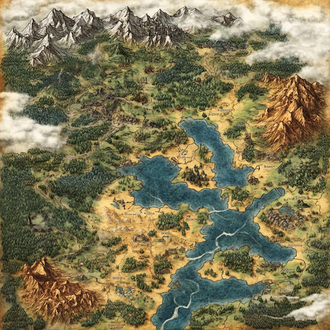Make a high quality digital fantasy map and dnd map by Oumoutgngan | Fiverr
