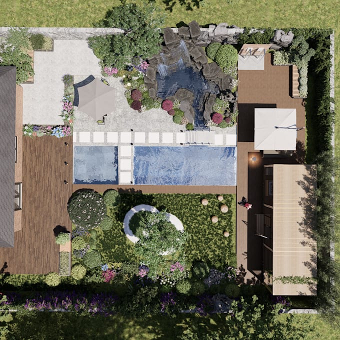 Design a beautiful landscape with realistic 3d rendering by Emma ...