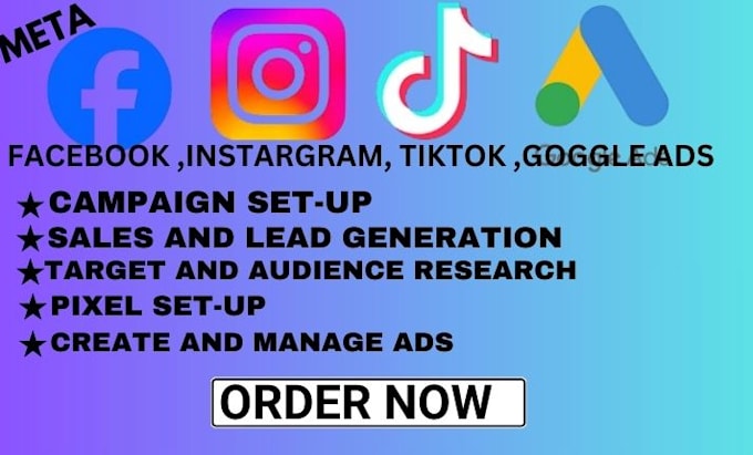 Help you run instargram , facebook , tiktok, goggle ads by Amos01234 ...