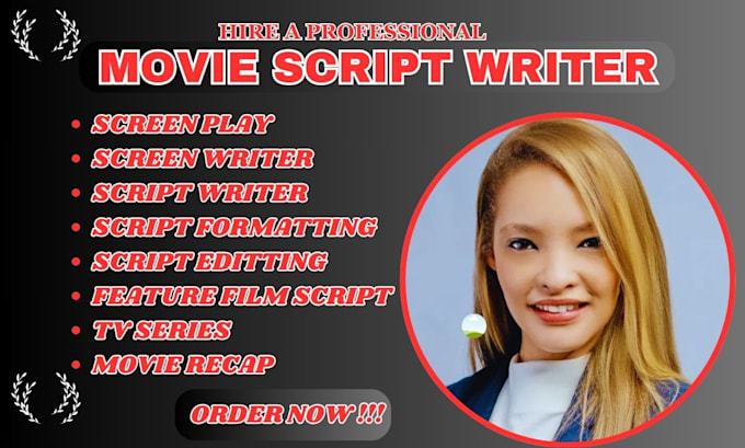 Write your movie script, tv pilot, screenplay, feature film, scriptwriting by Pamela_90 | Fiverr