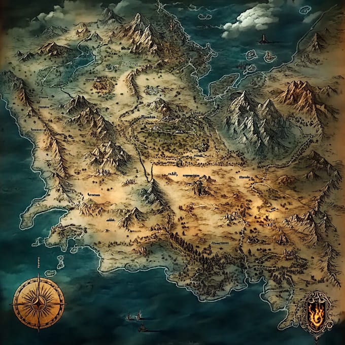 Make a custom fantasy map illustration by Sakinaalamo | Fiverr