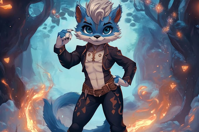 Draw bara furry art character, fursona and anthro art by Amaonard | Fiverr