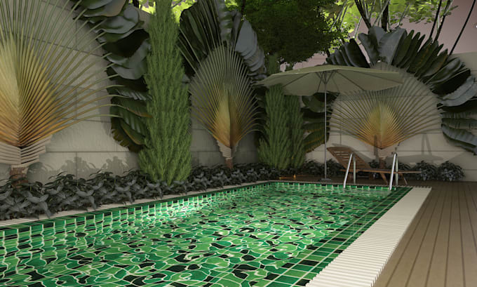 Create 2d and 3d perspective sauna steam swimming pool by Thuynt06 | Fiverr