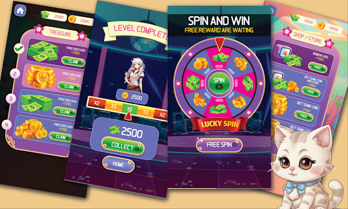 Do 2d game ui ux design for you by Asifmehmood24 | Fiverr