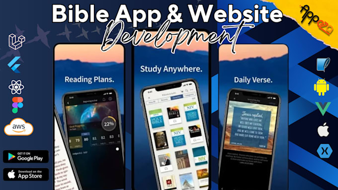 Develop bible app, church website, logo design, devotional app ...