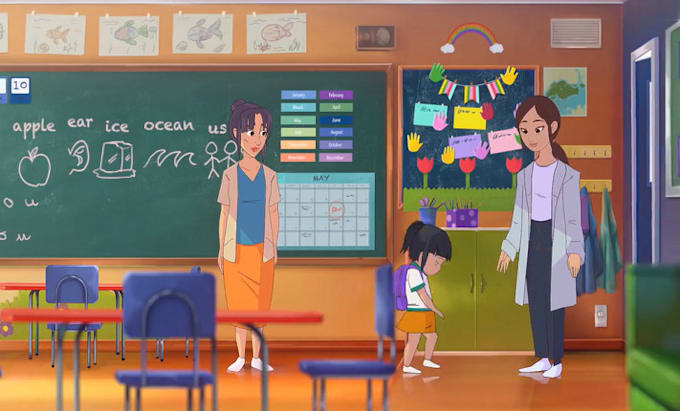 Create 2d cartoon animation music 2d kids video character design ...