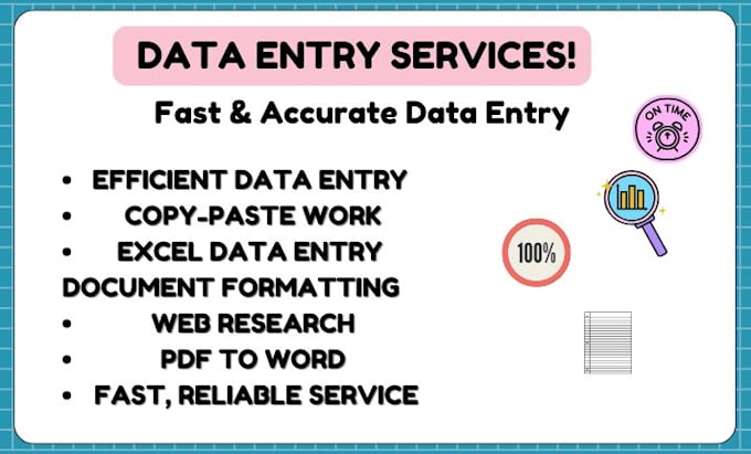 Do copy paste and data entry services by Zainhyderabbas | Fiverr