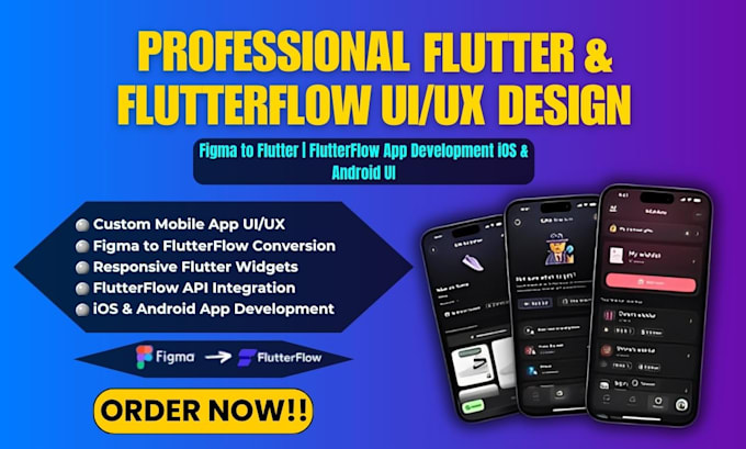 Flutter ui ux design flutterflow ui mobile apps developer, figma to ...