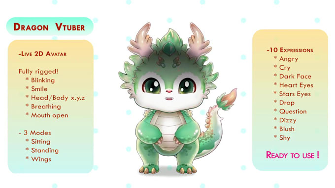 Draw and rig anime animal vtuber model, 2d mascot model, live2d pet ...