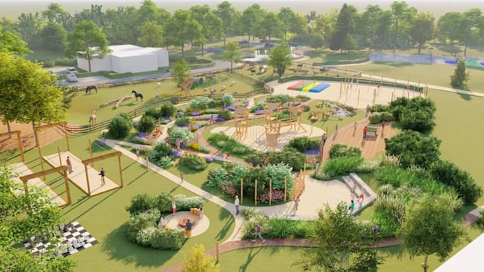 3d design and rendering for playgrounds, gardens, community parks, and ...