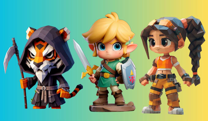 Create low poly 3d model character game and animation by Phoreluha | Fiverr