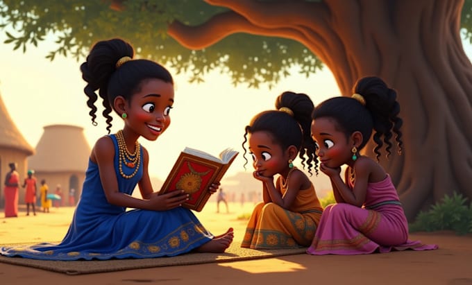 Design african american children story book illustration children book ...