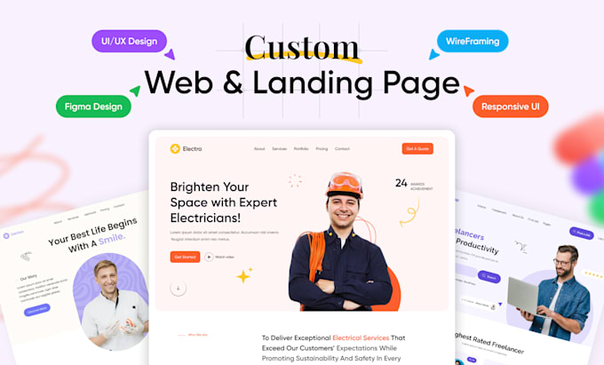 Create aesthetic figma website ui ux, figma landing home page mockup ...