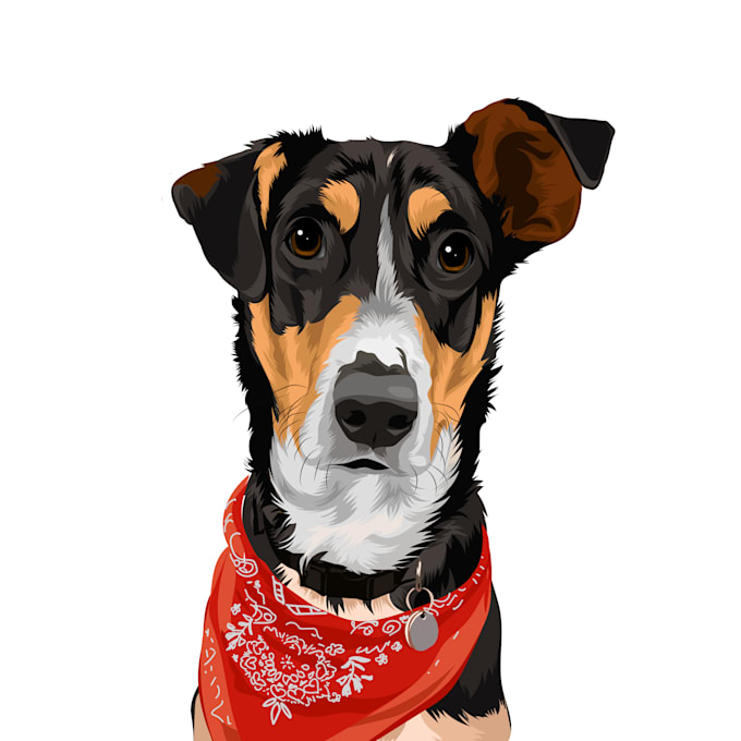 Draw custom pet portrait into vector illustration by Titaco | Fiverr