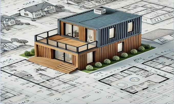 Draw site plan,city permit floor plan with elevations, sections and 3d ...