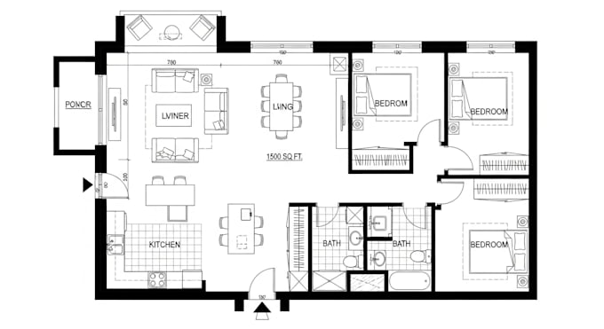 Architectuur vloerplan tekenen, 2d vloerplan met behulp van autocad