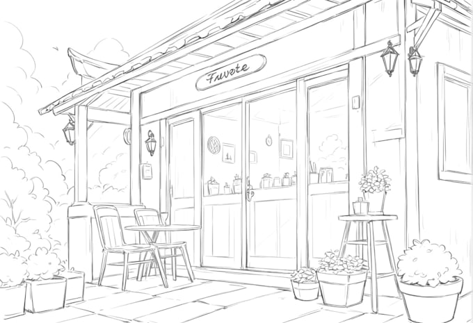 Vector sketch favorite place, city, house portrait by Kalockwell | Fiverr