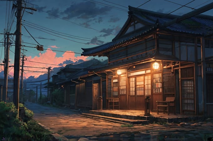 Draw full background anime manga style illustration by Troyleines | Fiverr