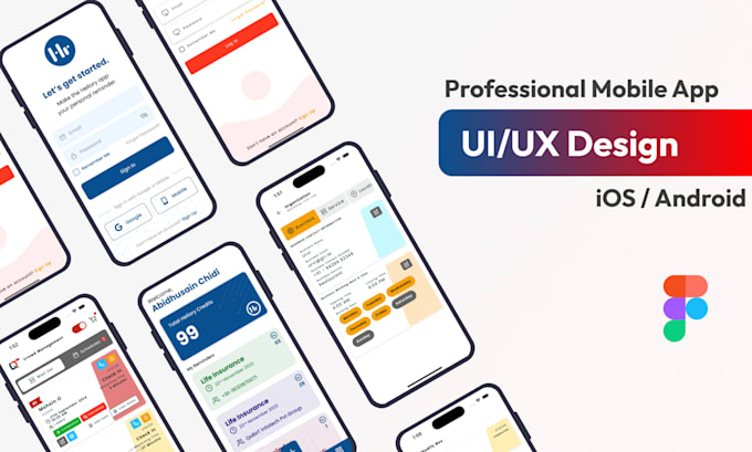 Create an amazing mobile app ui ux design in figma by Abidhusainchidi | Fiverr