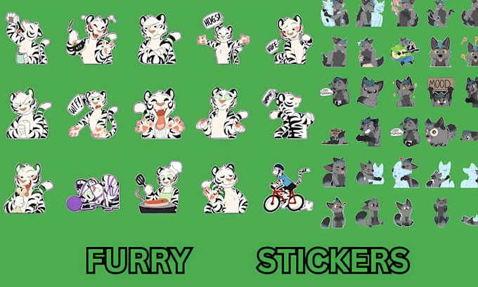 Draw your furry character sticker furry art telegram stickers sticker ...