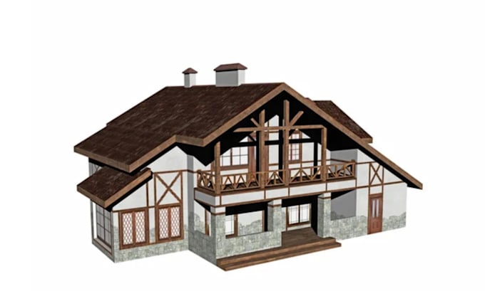 Do wood structure design 3d houses frame timber frame cabin wood frame ...