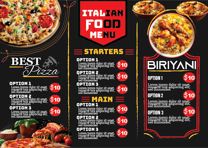 Do an amazing menu design food menu restaurant menu designs by D ...