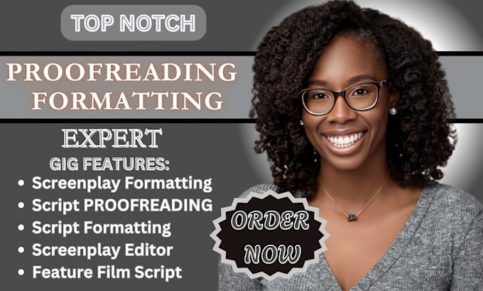 Proofread edit format screenplay stageplay movie script tv series in final draft by Syntia151 ...