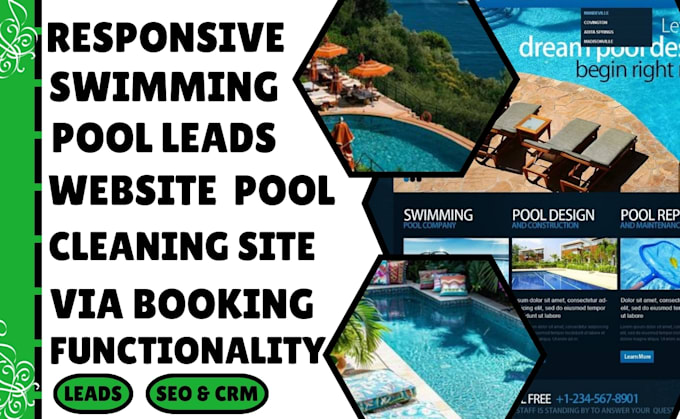Swimming pool website pool construction website pool cleaning service ...