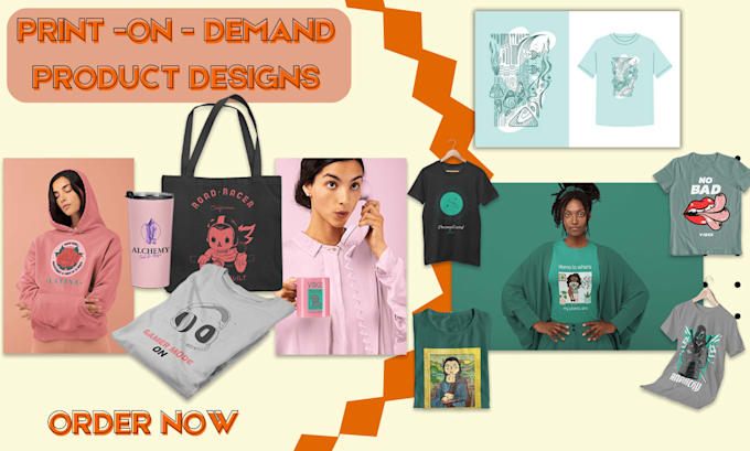 Create print on demand tshirt designs, merchandise templates, mockups ...