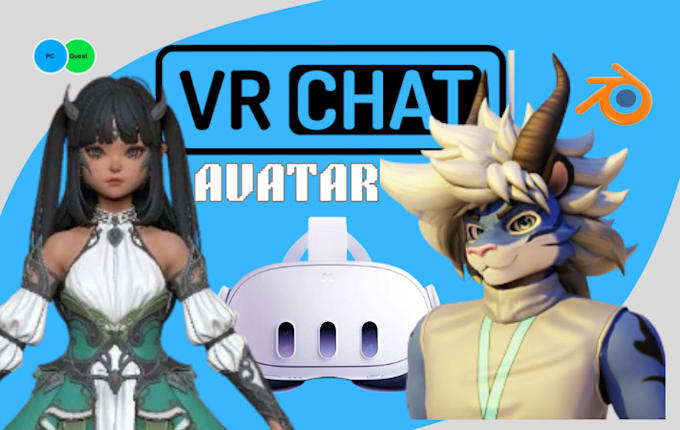 Create custom vrchat avatar, furry vrchat avatar, vtuber vrc 3d model ...